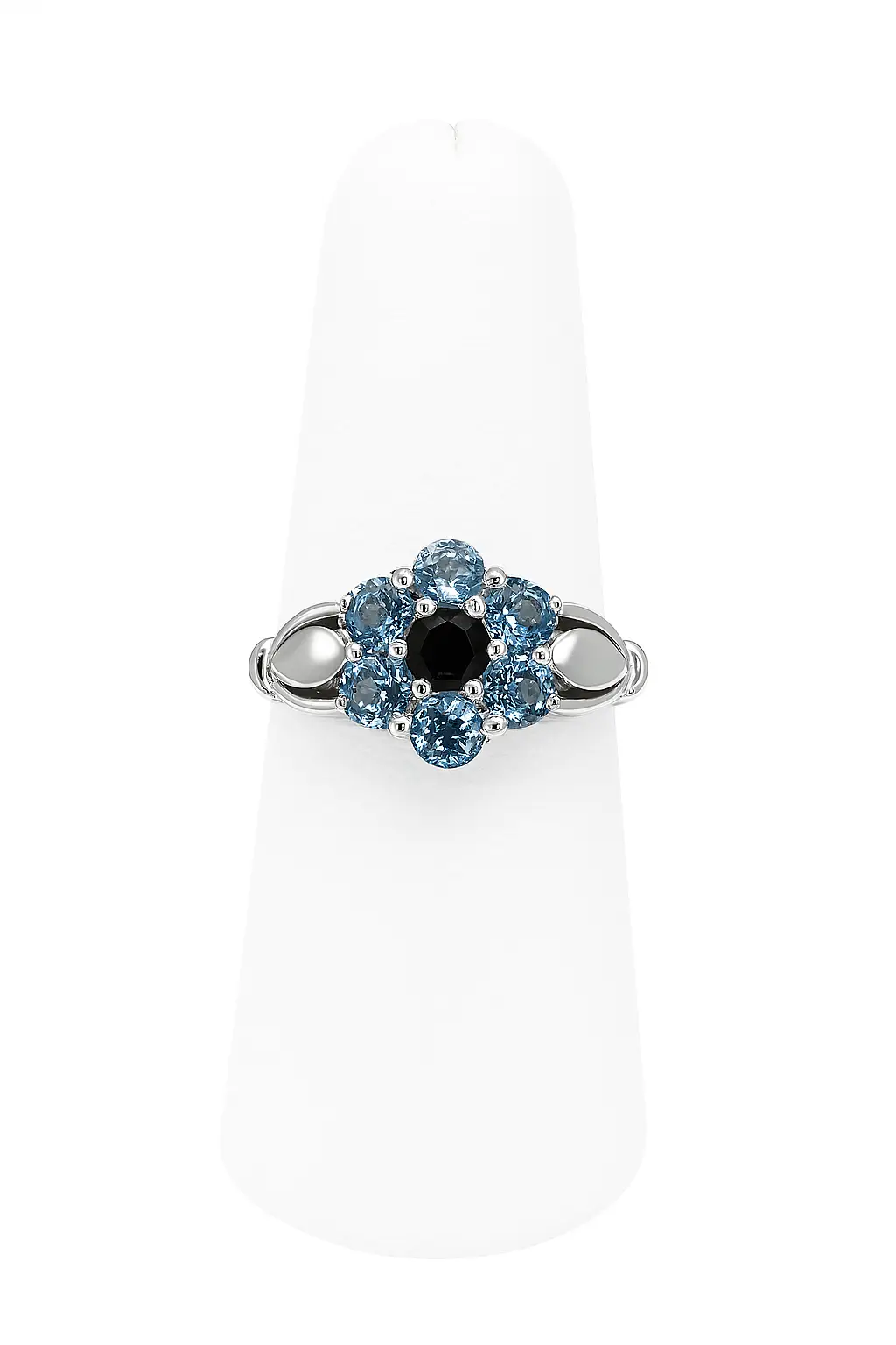 Antique Cut Circular Aquamarine Floral Ring | Cook's Jewelry
